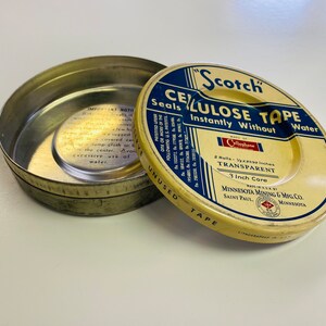 Vintage Scotch Tape Container, Empty Tin for Scotch Cellulose Tape ...