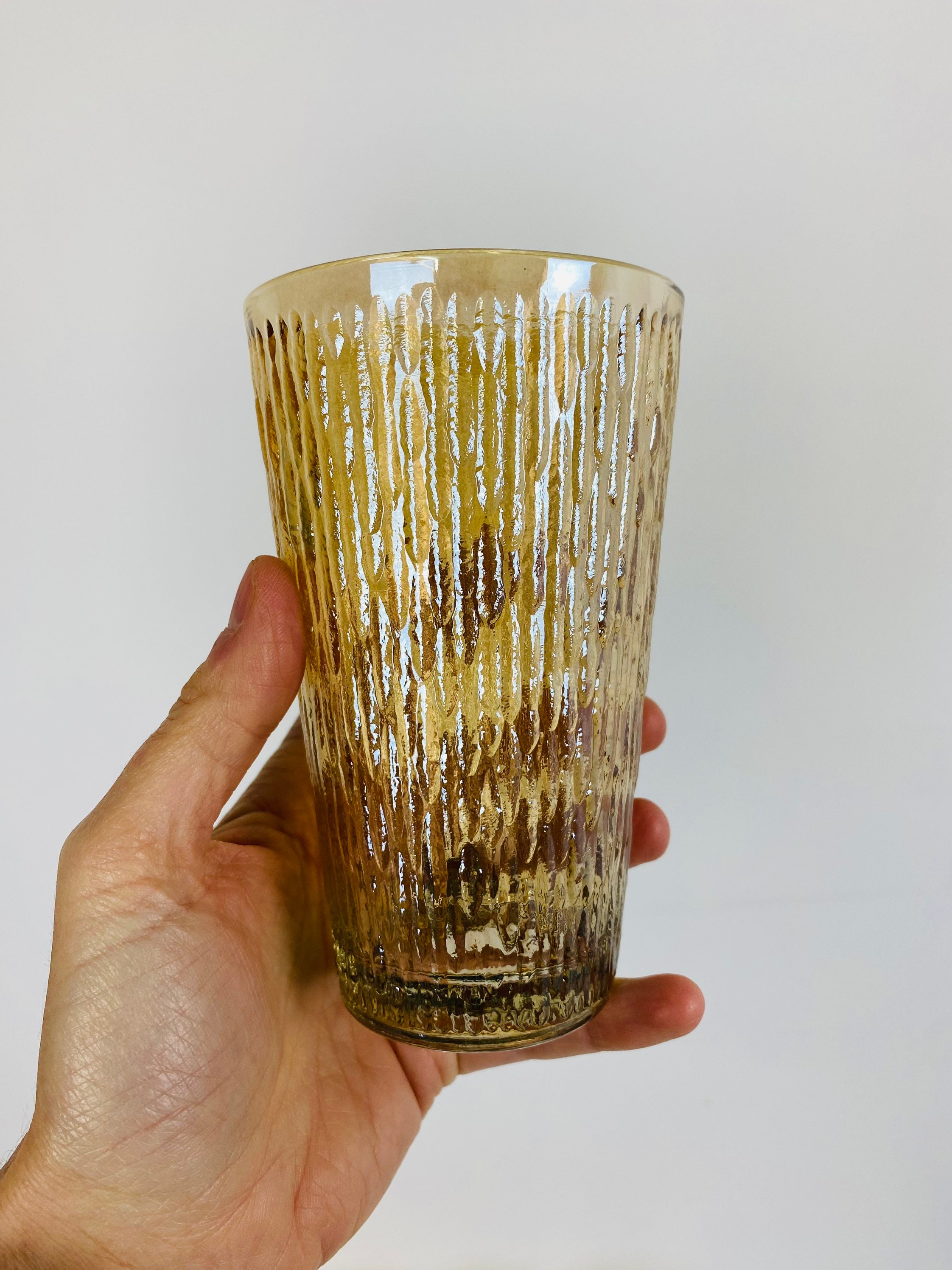 Vintage Jeannette Finlandia Tumblers, Set of 4, Amber Color Glasses ...