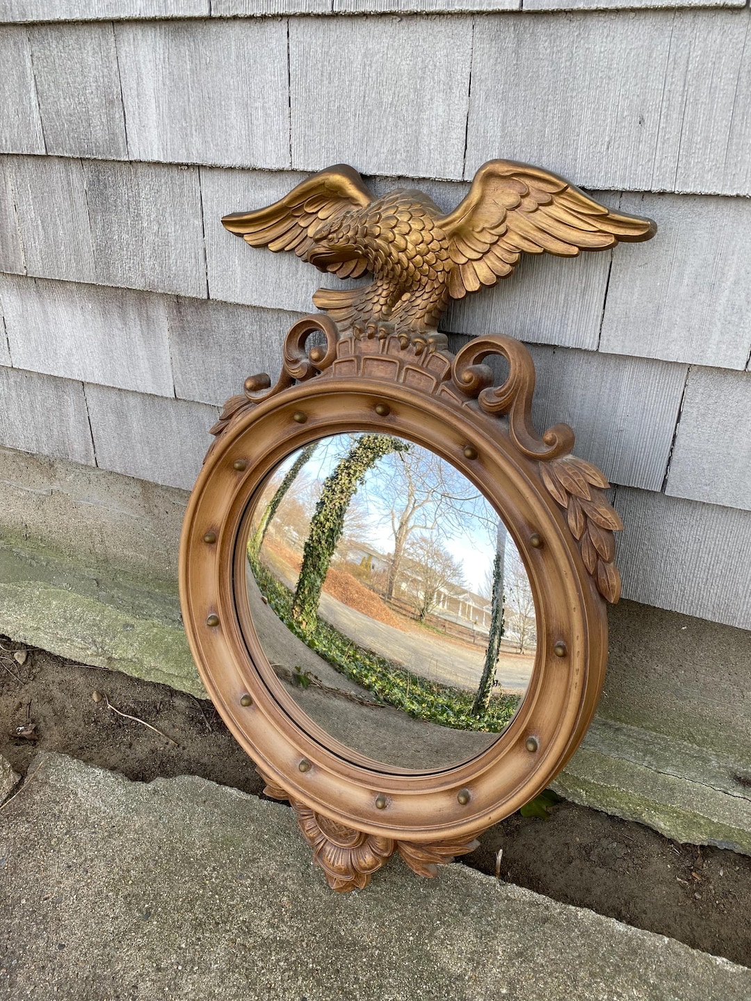Vintage Syroco Federal Eagle Convex Mirror, X Large Wall Mirror ...