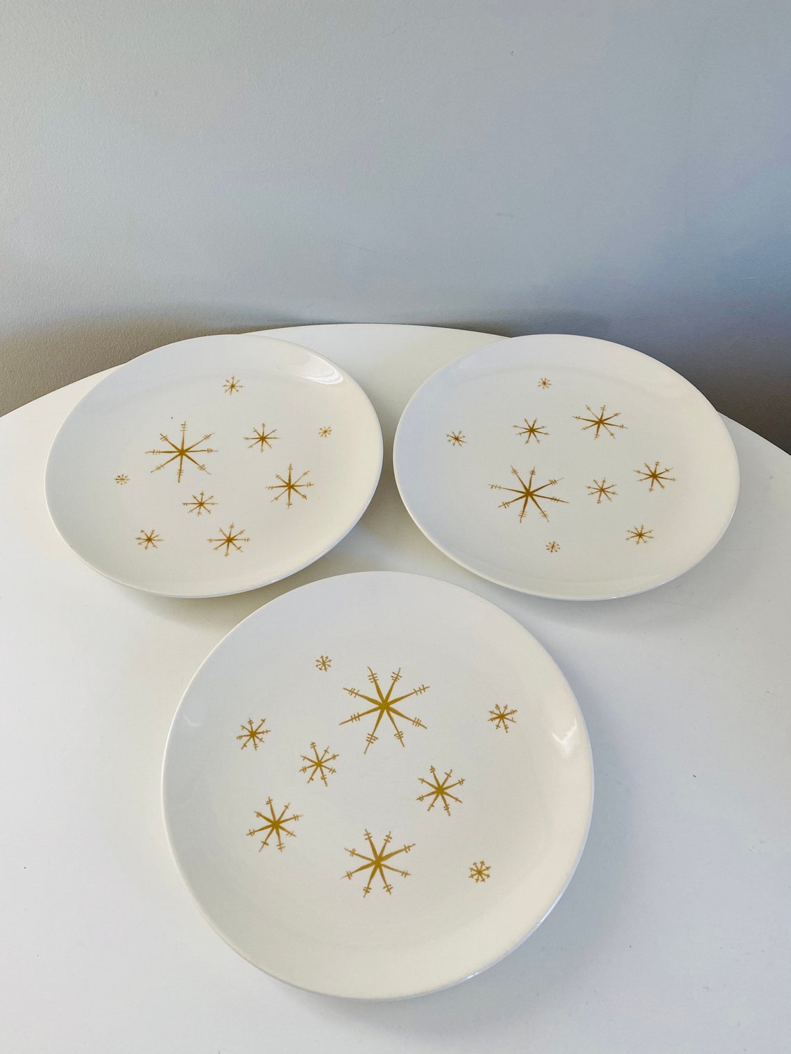 Royal China Star Glow Dinner Plates, Set of 3, Mid Century Dinnerware ...