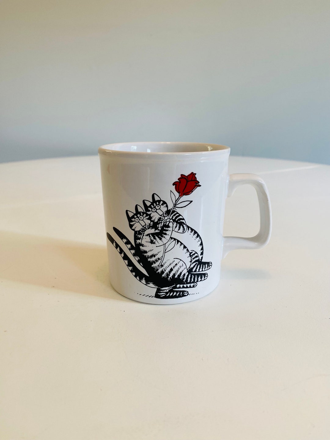 Vintage B. Kliban Cat Mug, Dancing Cat Couple With Red Roses Mug, Black ...