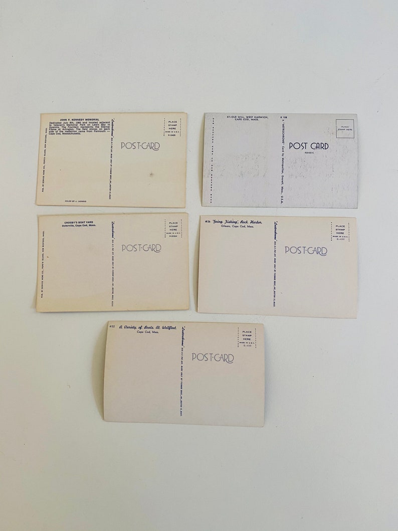 Vintage Cape Cod Postcards, Set of 5, 1960s Cape Cod Souvenir Postcard ...