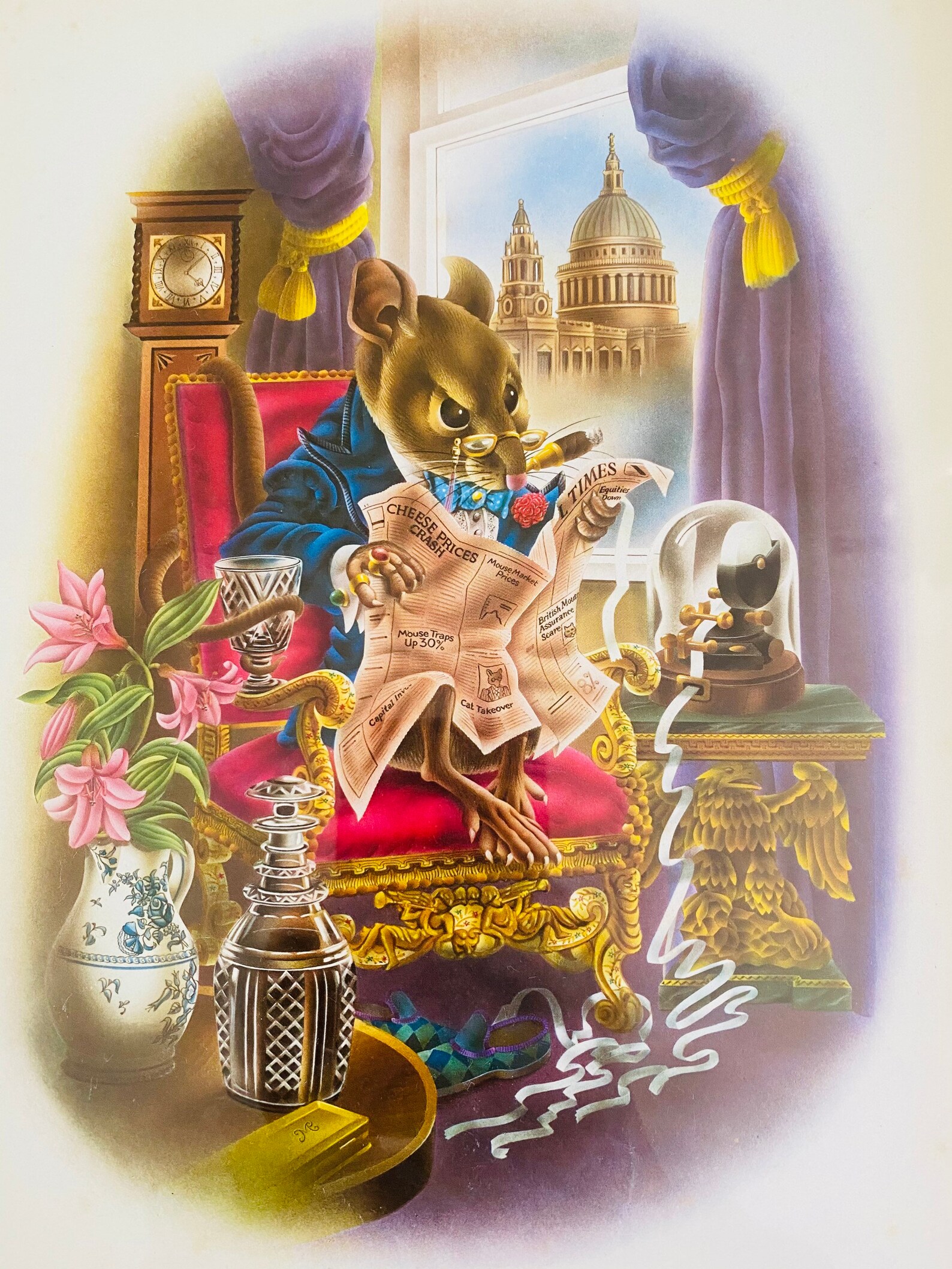 Vintage Nursery Wall Décor Sir Maximus Mouse & Harlequin - Etsy