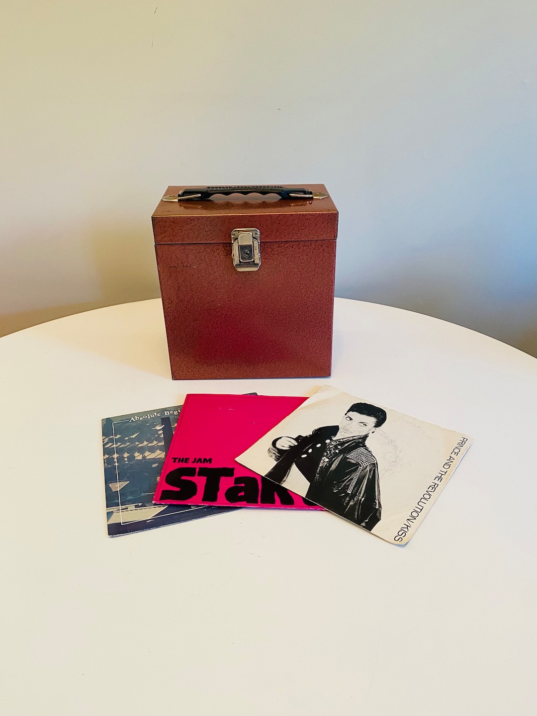 Vintage 45 Holder, Red Metal Record Case for 7" Singles, Travel Case ...