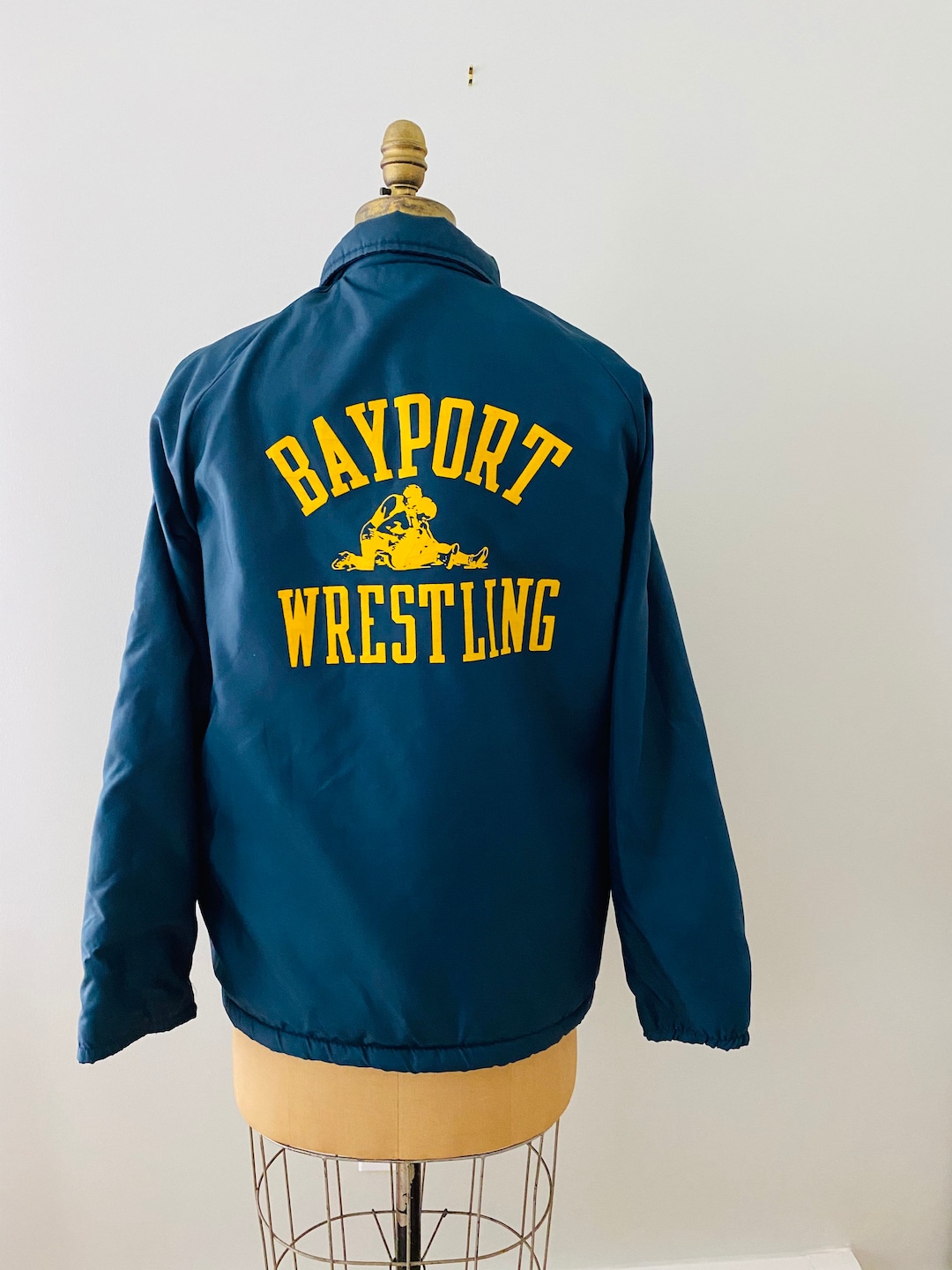 Vintage Wrestling Jacket, the Warm Up, Bayport Wrestling Jacket, Size ...