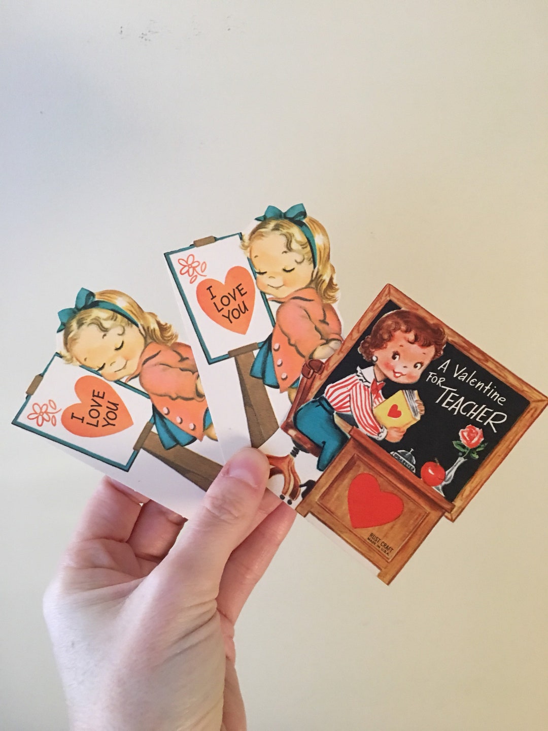 Vintage Valentine's Day Cards, Set of 3, Rust Craft Valentine's Day ...