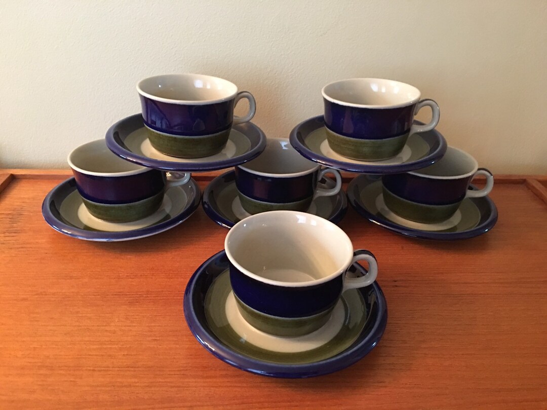 Vintage Rörstrand Sweden, Elisabeth, Set of Teacups and Saucers, Made ...