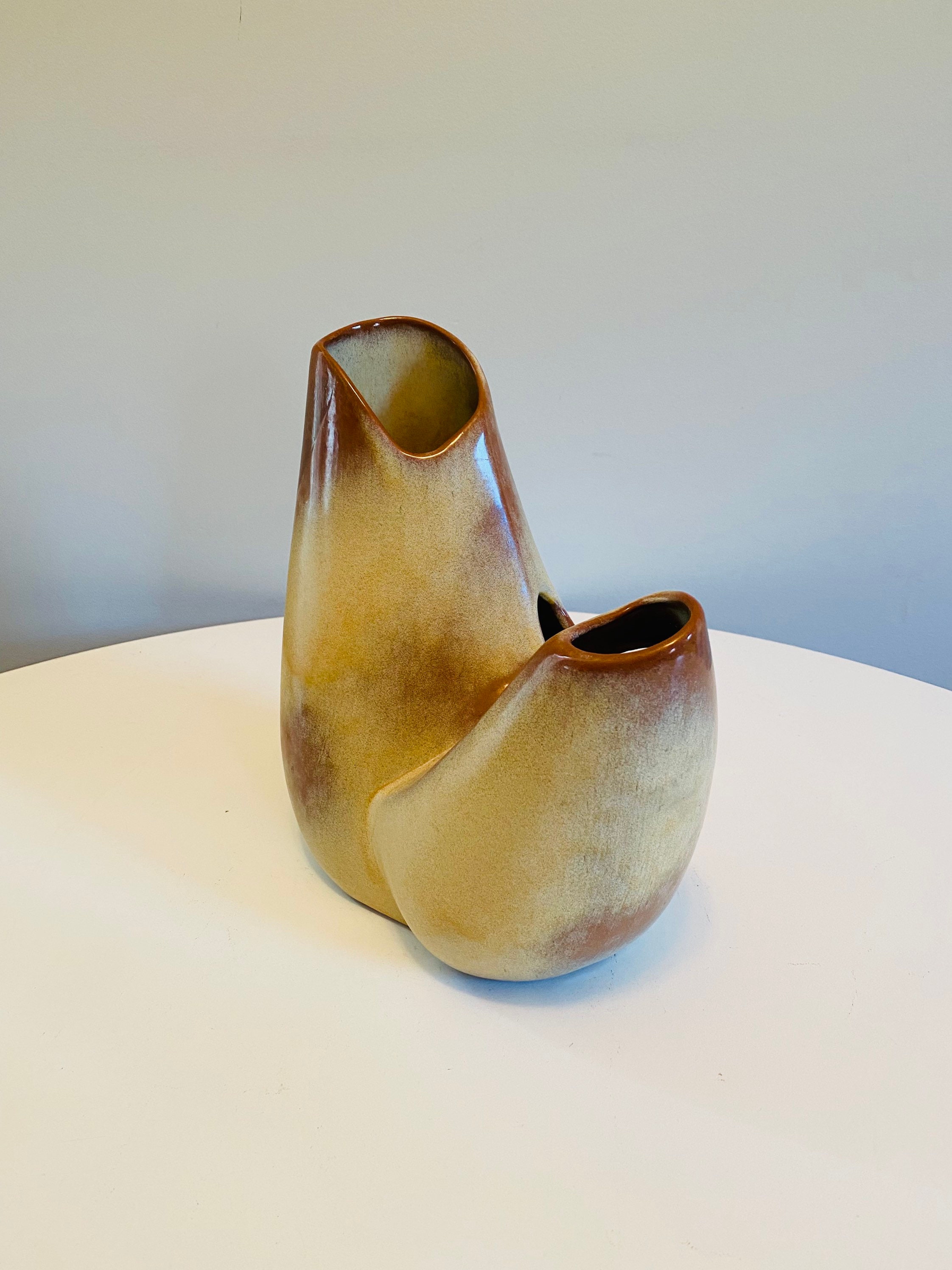 Vintage Frankoma Triple Vase Art Pottery Organic Abstract - Etsy