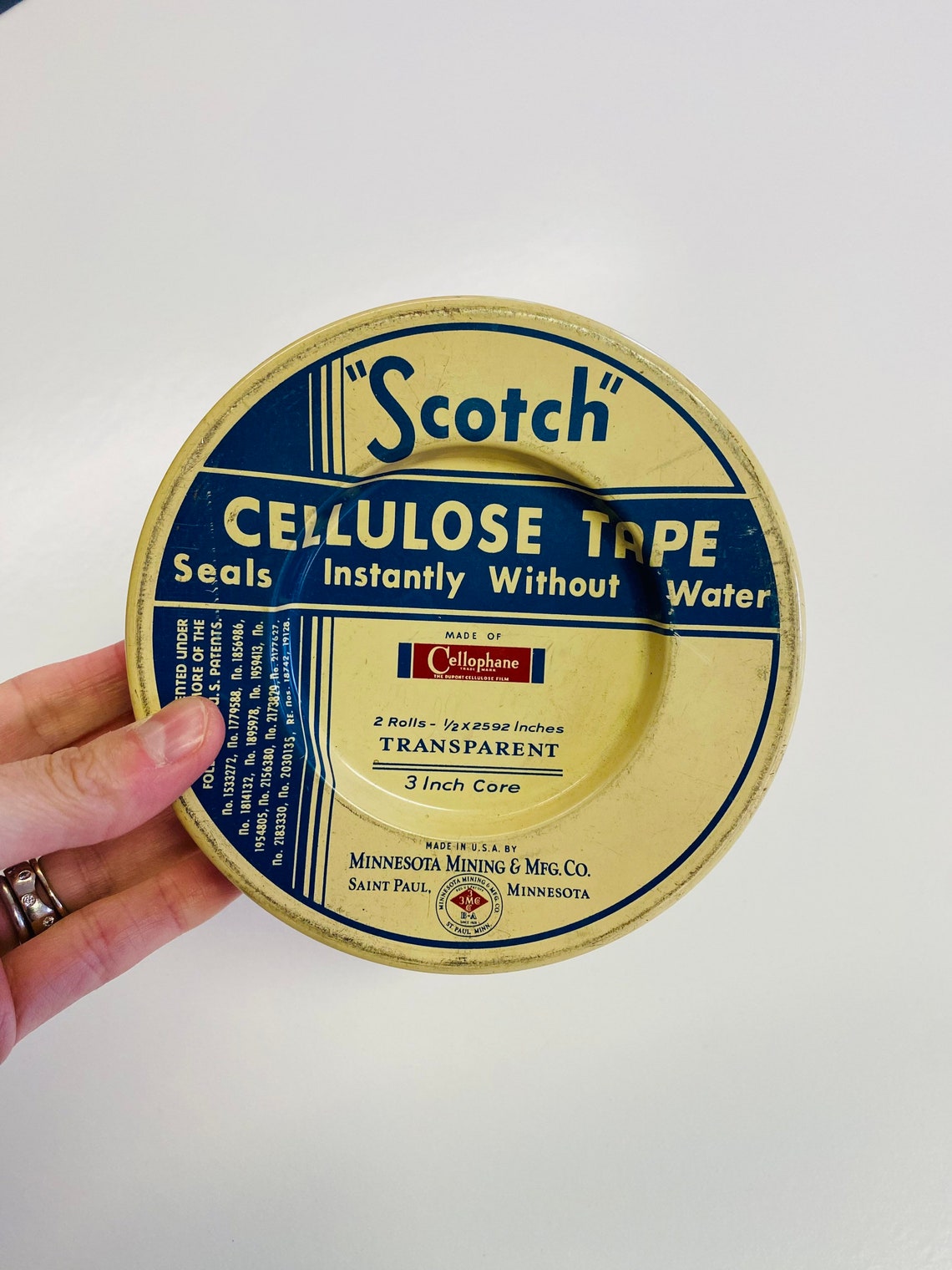 Vintage Scotch Tape Container Empty Tin for Scotch Cellulose - Etsy