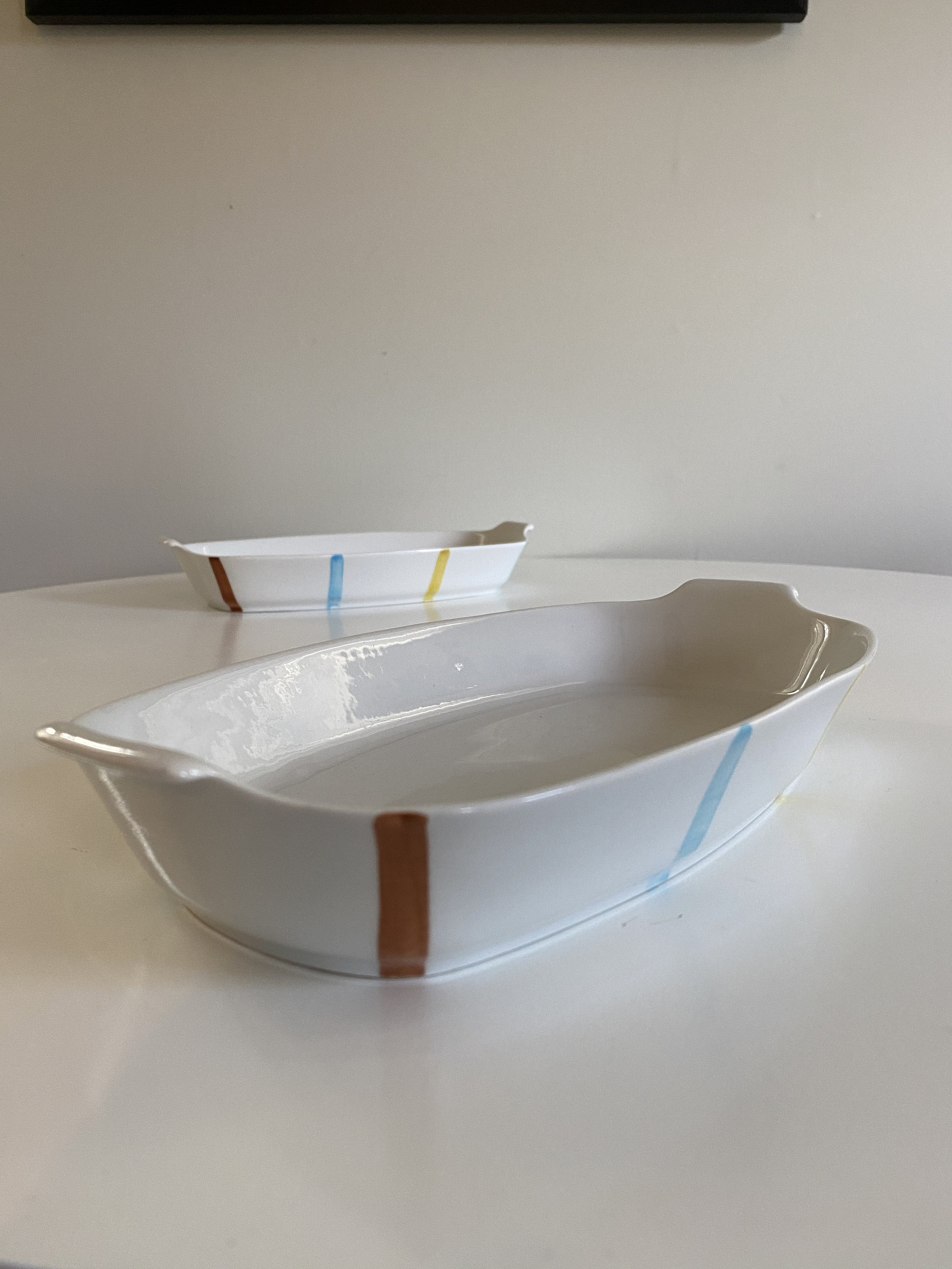 Vintage De Sphinx Parafeu Striped Ceramic Dish Oval Baking - Etsy