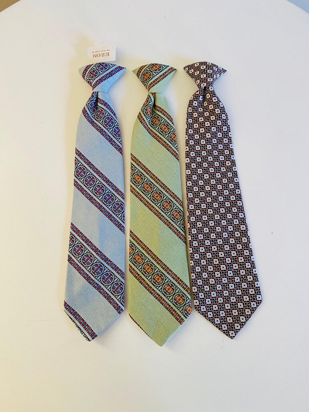 Vintage Lot of 3 Clip-on Neckties, 1970s Graphic Print Tie, New Old ...