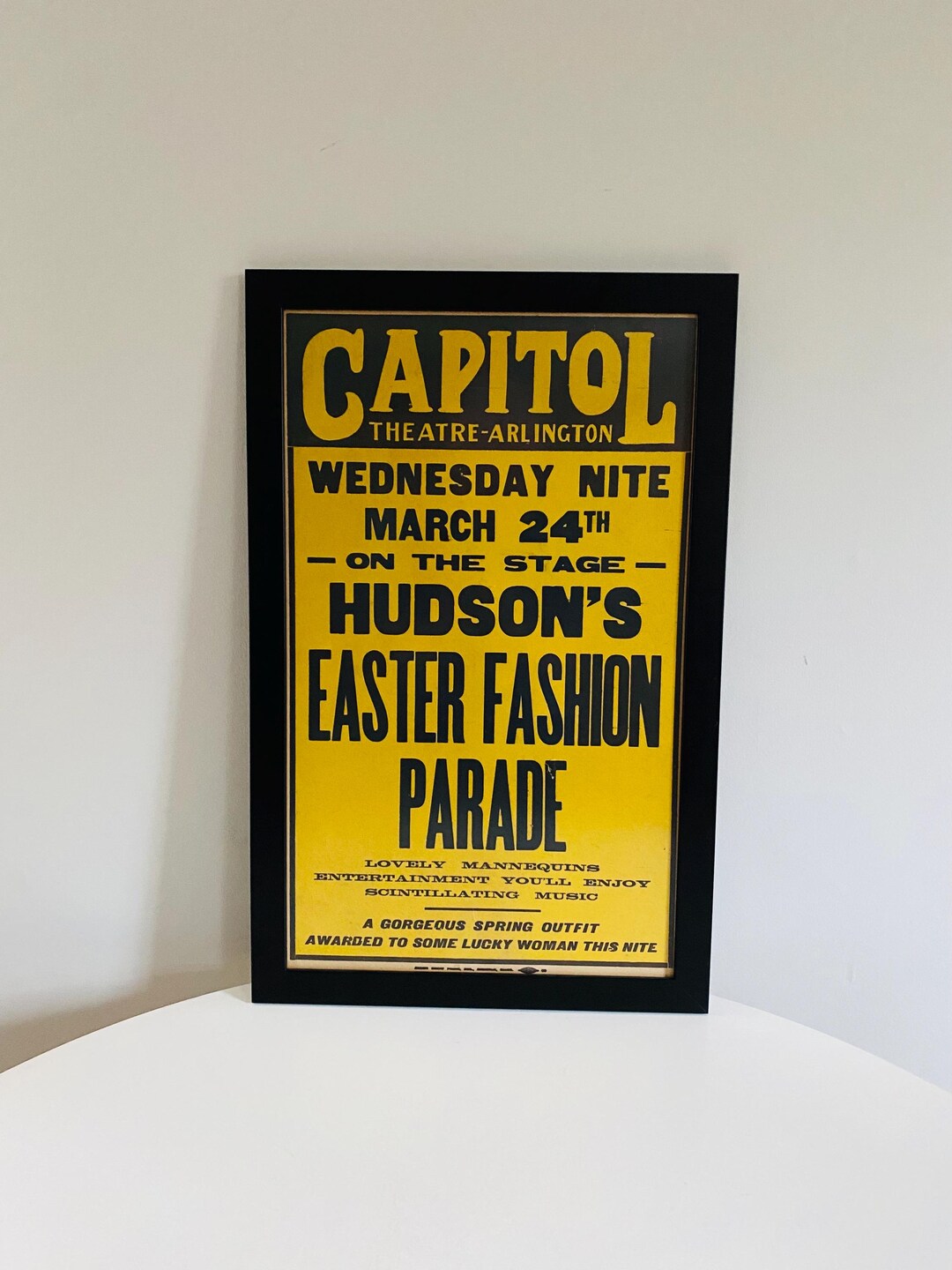 Vintage Framed 1930s Window Card Advertising Print, Capitol Theater ...