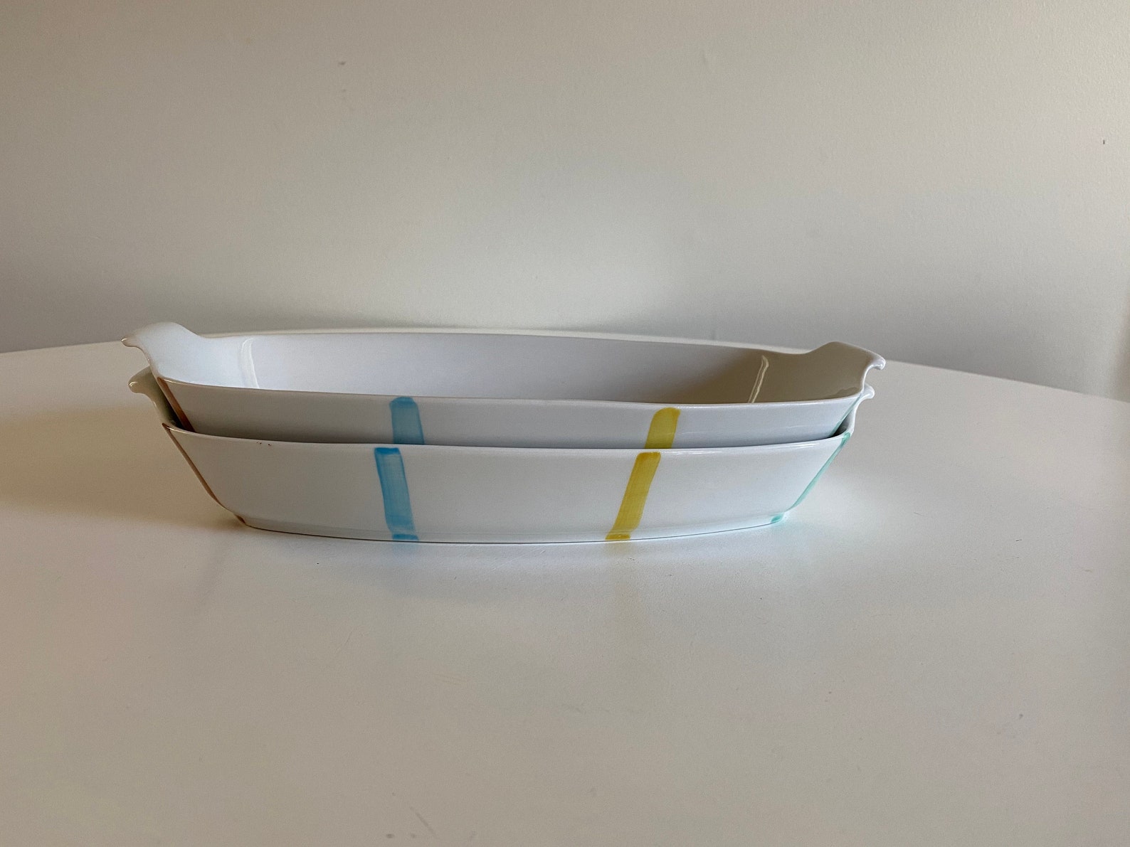 Vintage De Sphinx Parafeu Striped Ceramic Dish Oval Baking - Etsy