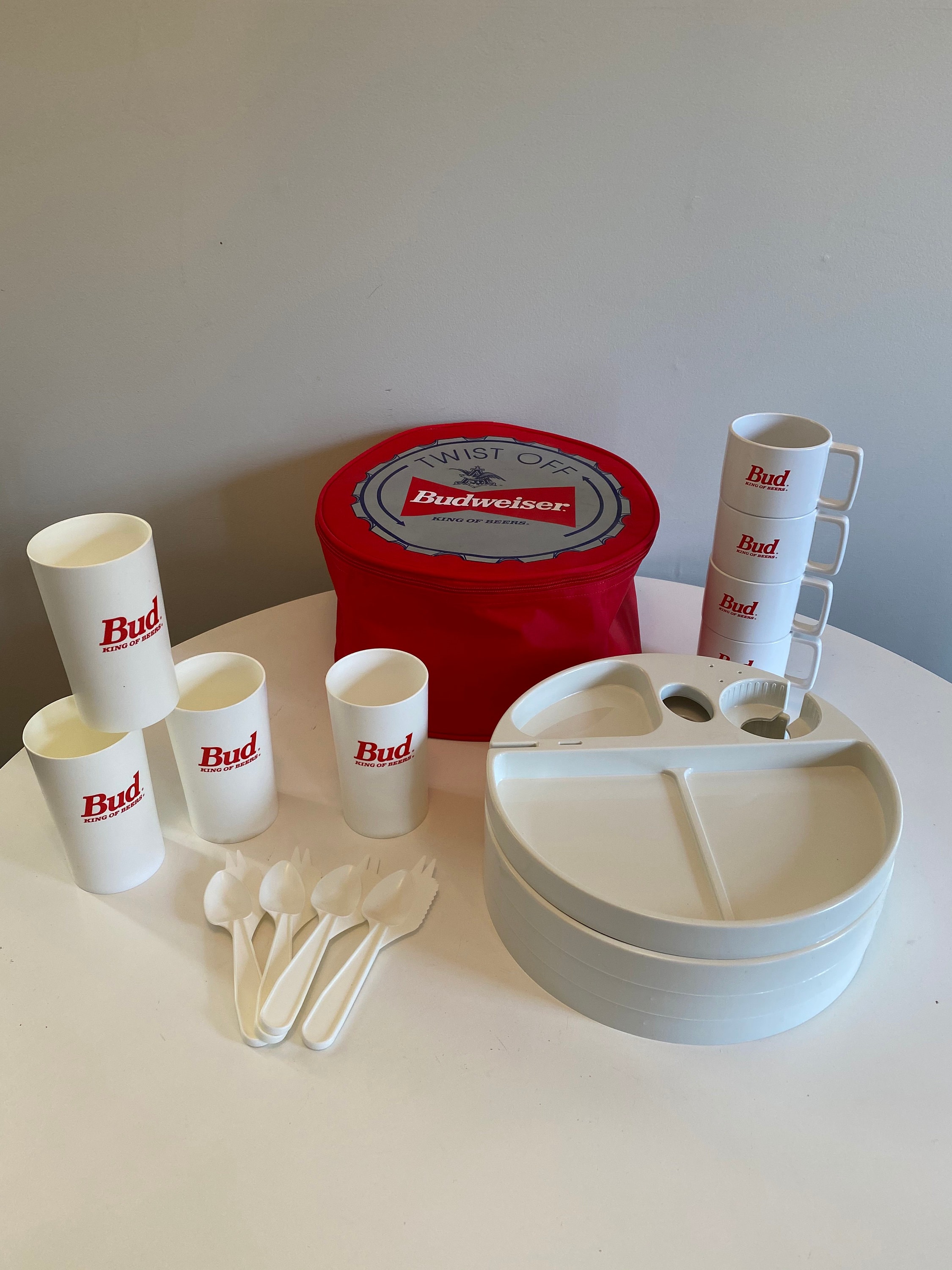 Vintage Budweiser Picnic Set Budweiser Tailgating Set With | Etsy
