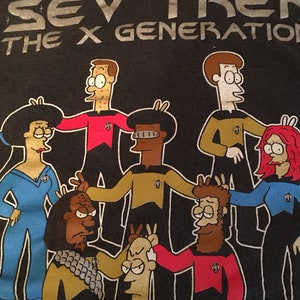 Vintage Sev Trek the X Generation T-shirt, 1997 Sev Trek Cartoon Tee ...