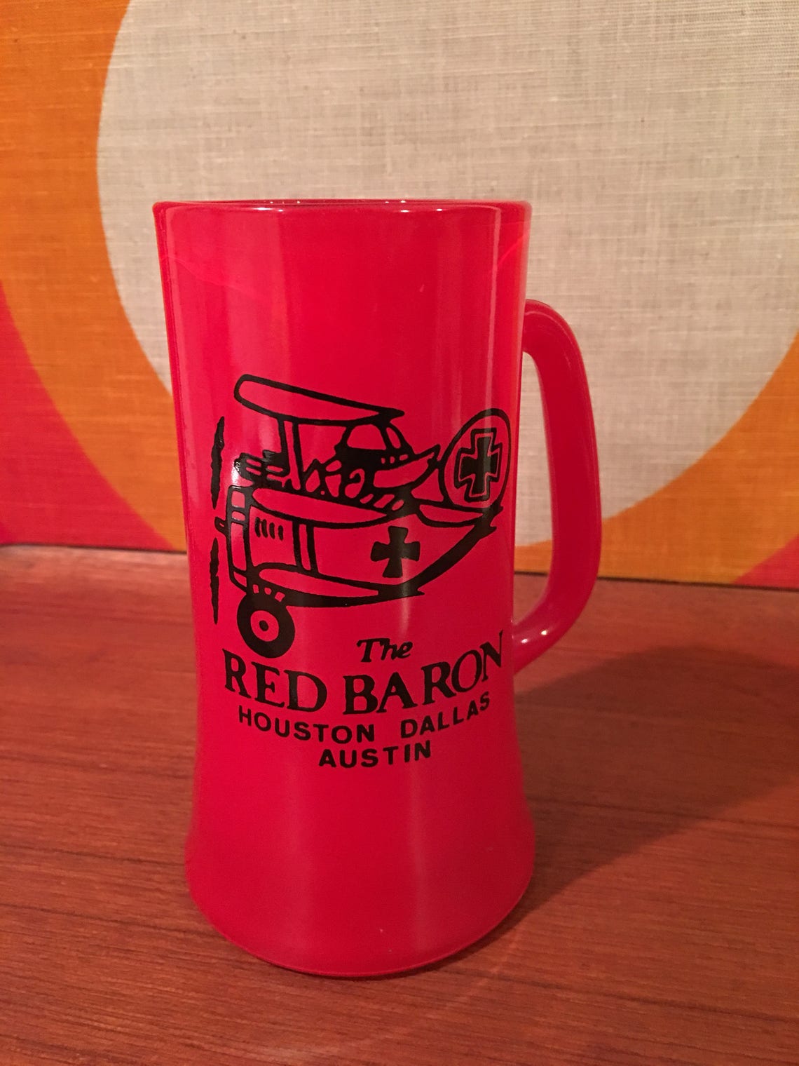 Vintage the Red Baron Glass Beer Stein Red Baron Houston | Etsy