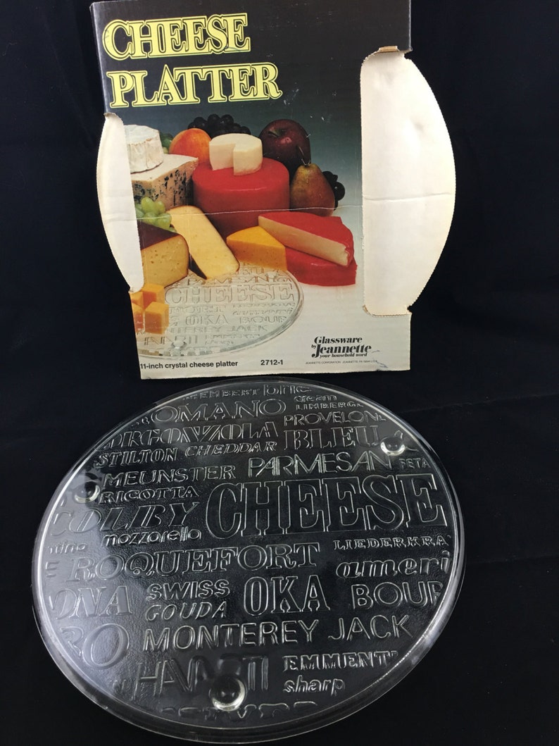 Vintage Cheese Platter Crystal Glass Cheese Serving Tray | Etsy