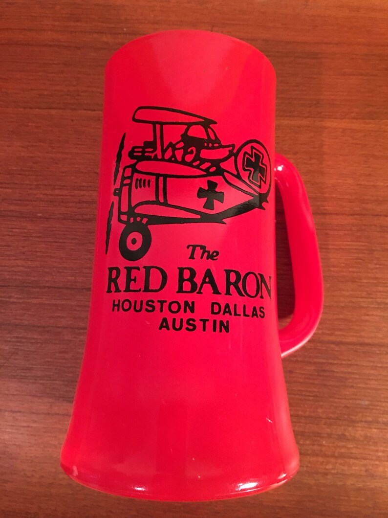 Vintage the Red Baron Glass Beer Stein Red Baron Houston | Etsy