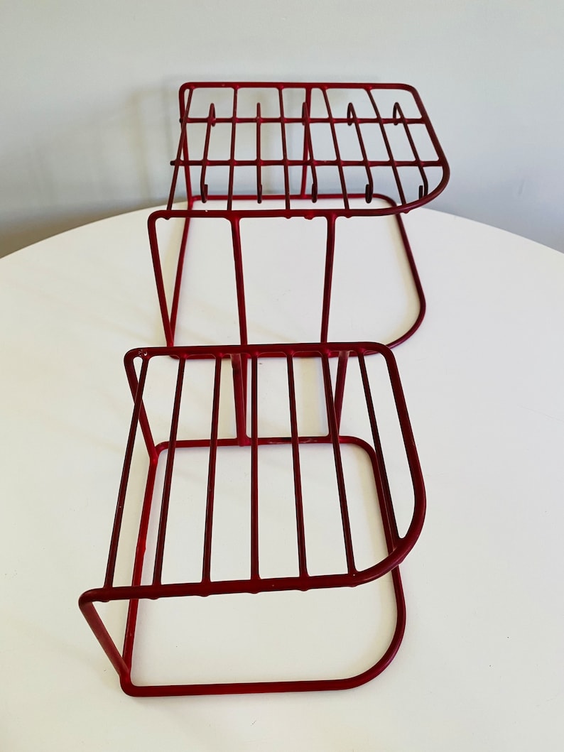 Vintage Red Dish Rack Retro Red Storage Shelf Dish Rack - Etsy
