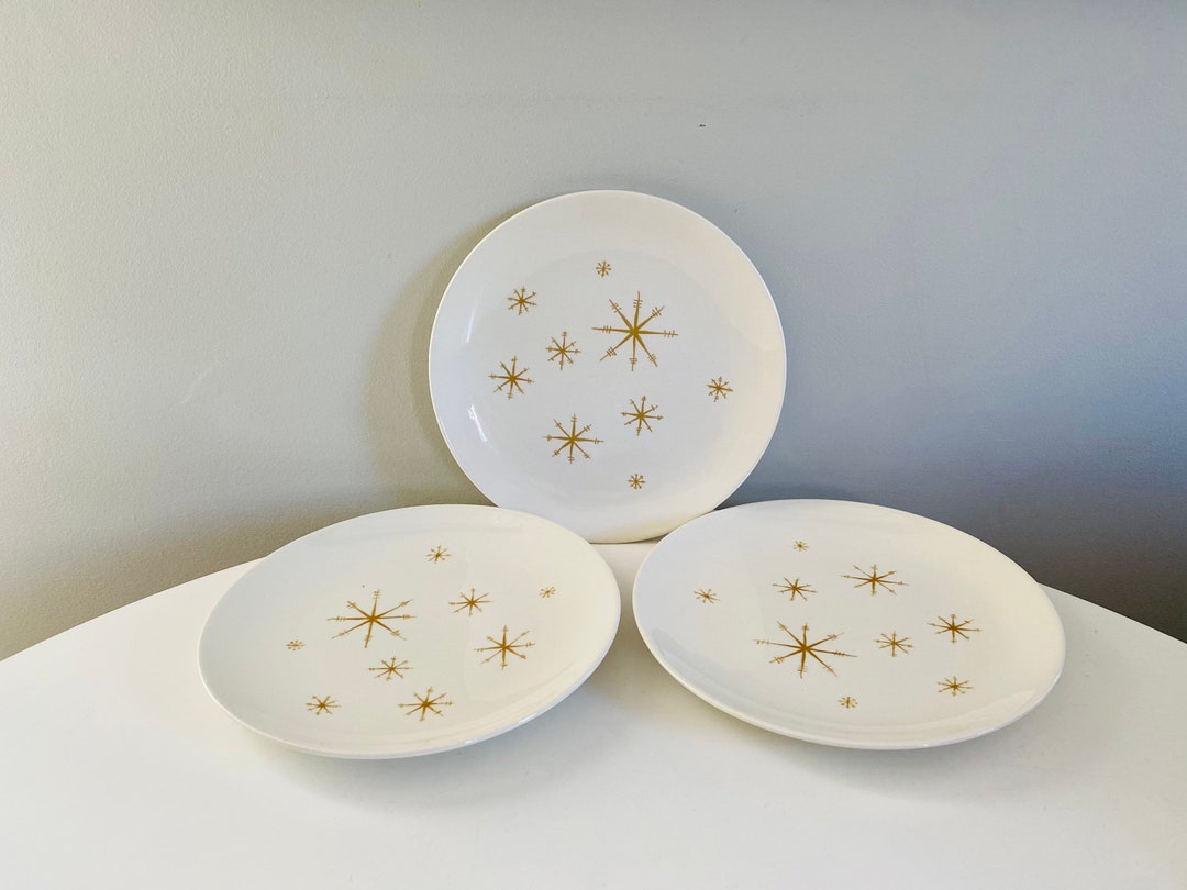 Royal China Star Glow Dinner Plates, Set of 3, Mid Century Dinnerware ...