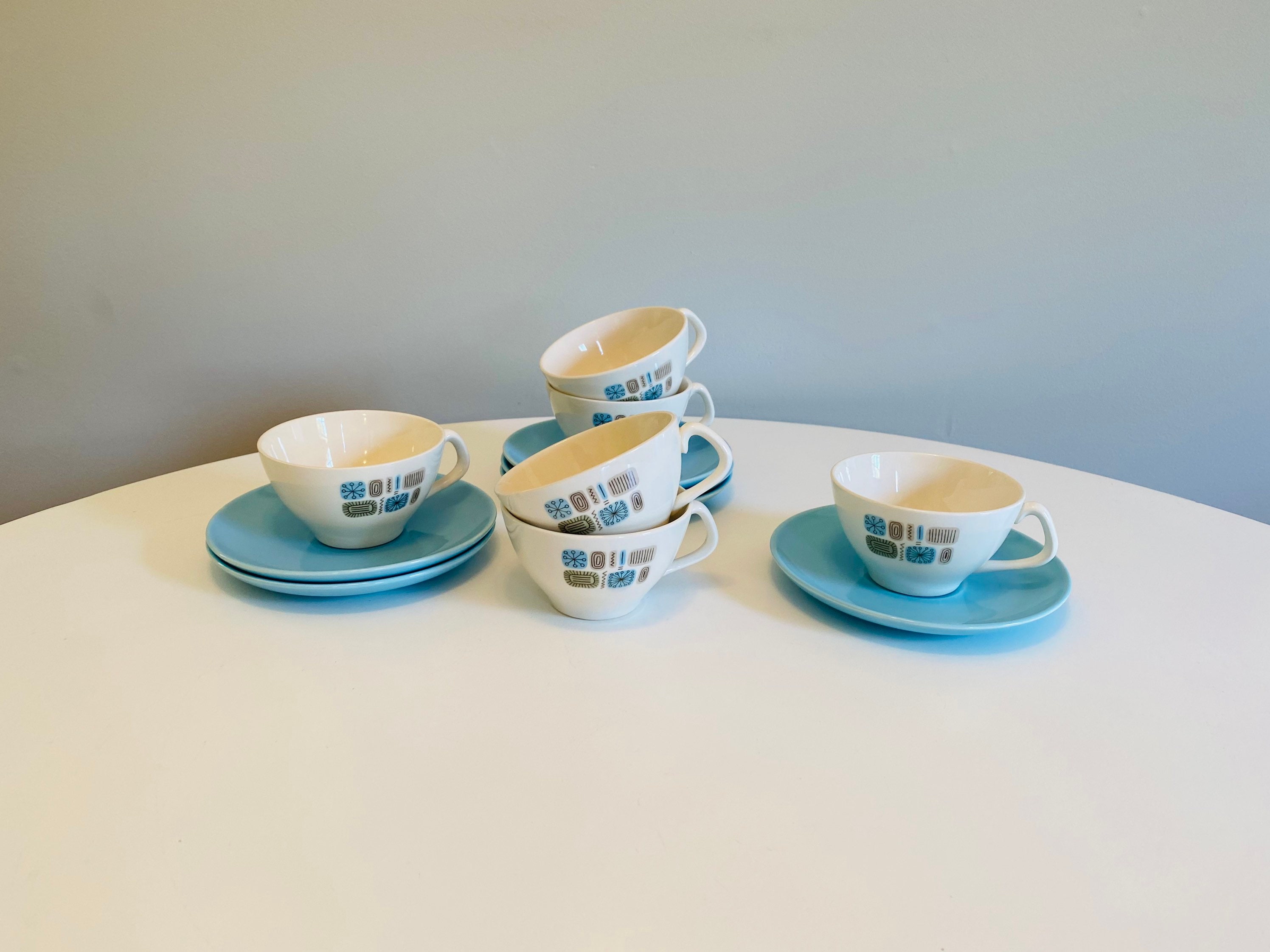 Vintage Temporama Teacups and Saucers Set of 6 Canonsburg | Etsy