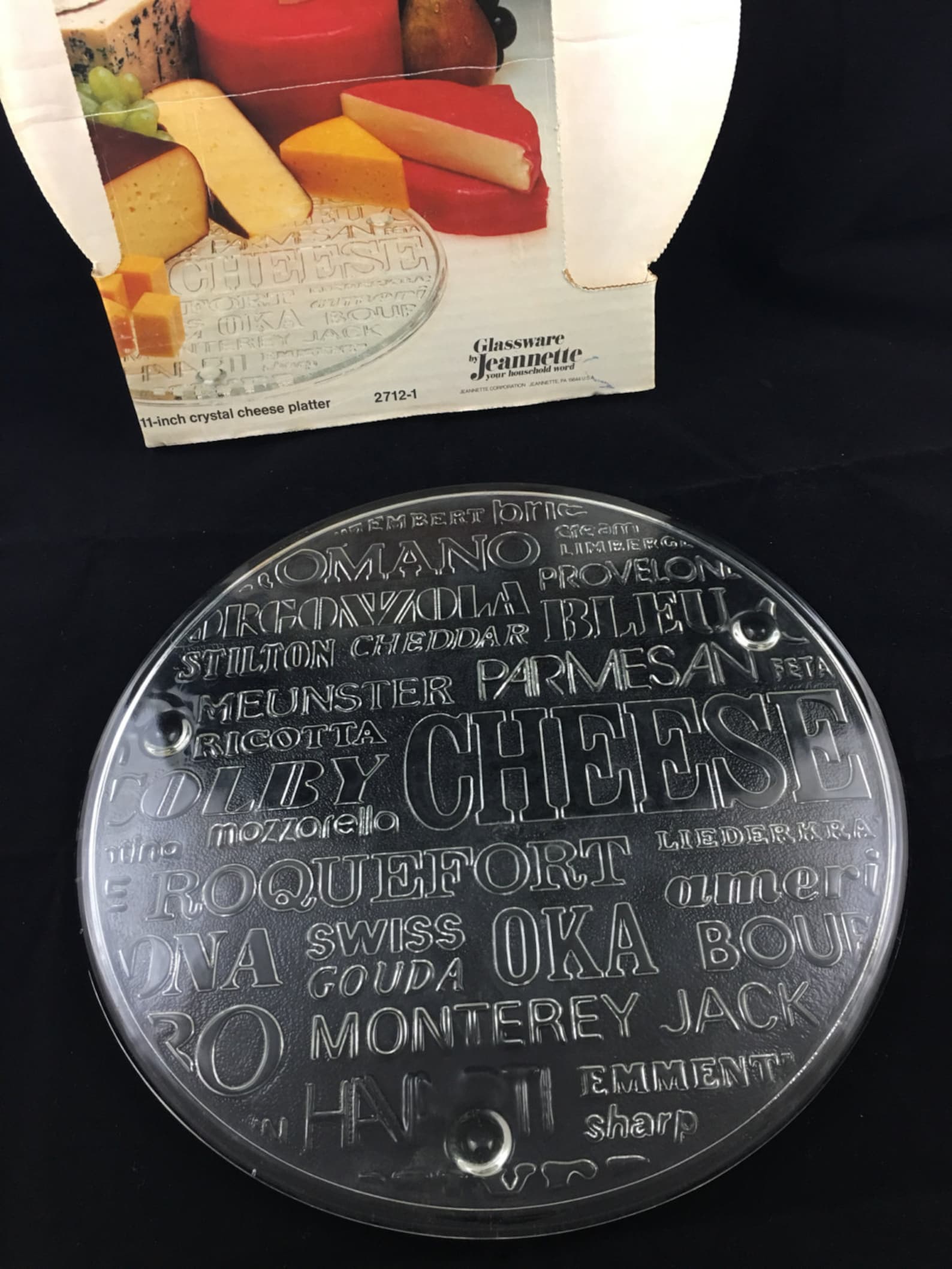 Vintage Cheese Platter Crystal Glass Cheese Serving Tray | Etsy