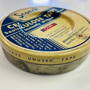 Vintage Scotch Tape Container, Empty Tin for Scotch Cellulose Tape ...