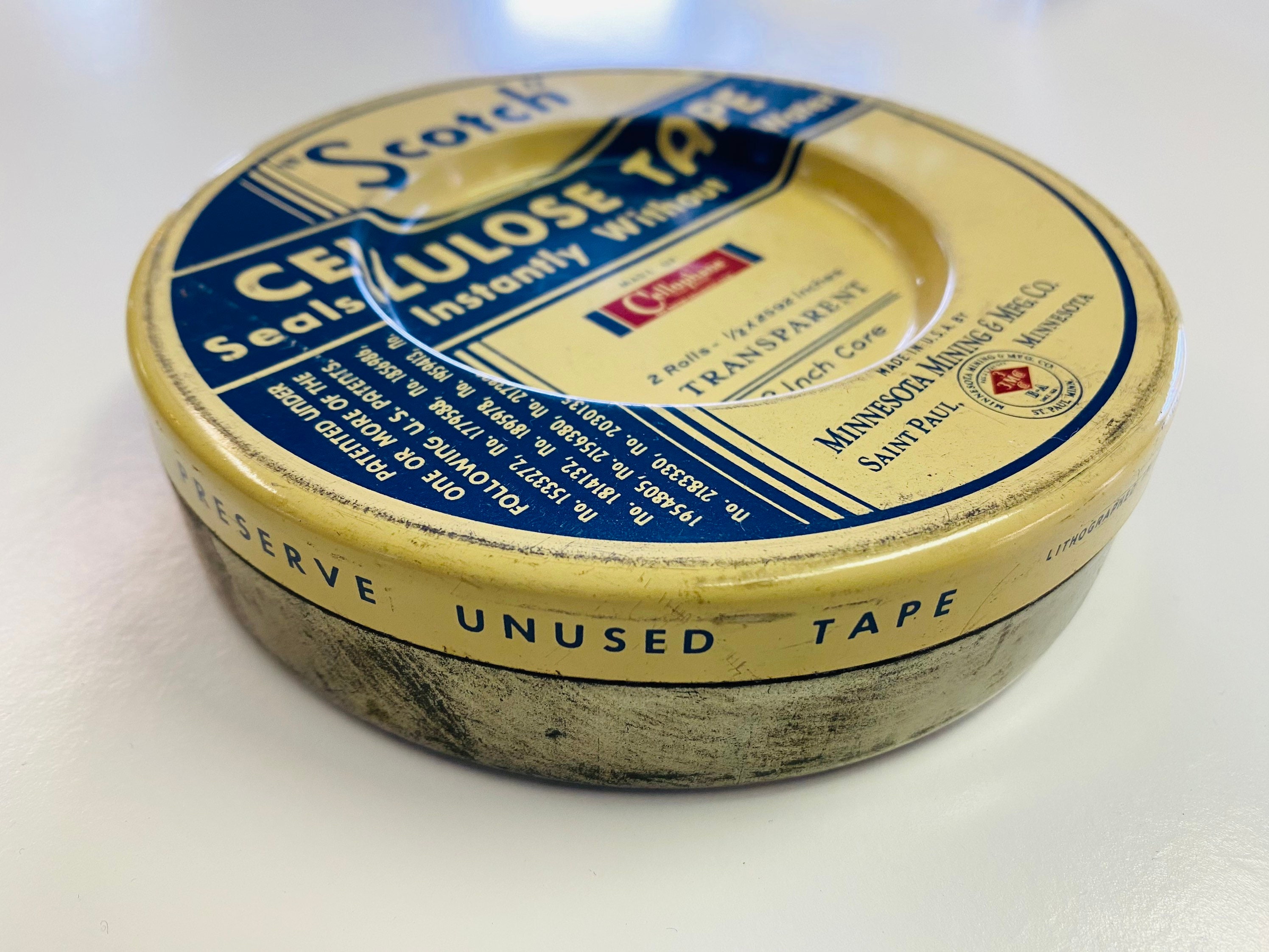 Vintage Scotch Tape Container Empty Tin for Scotch Cellulose - Etsy