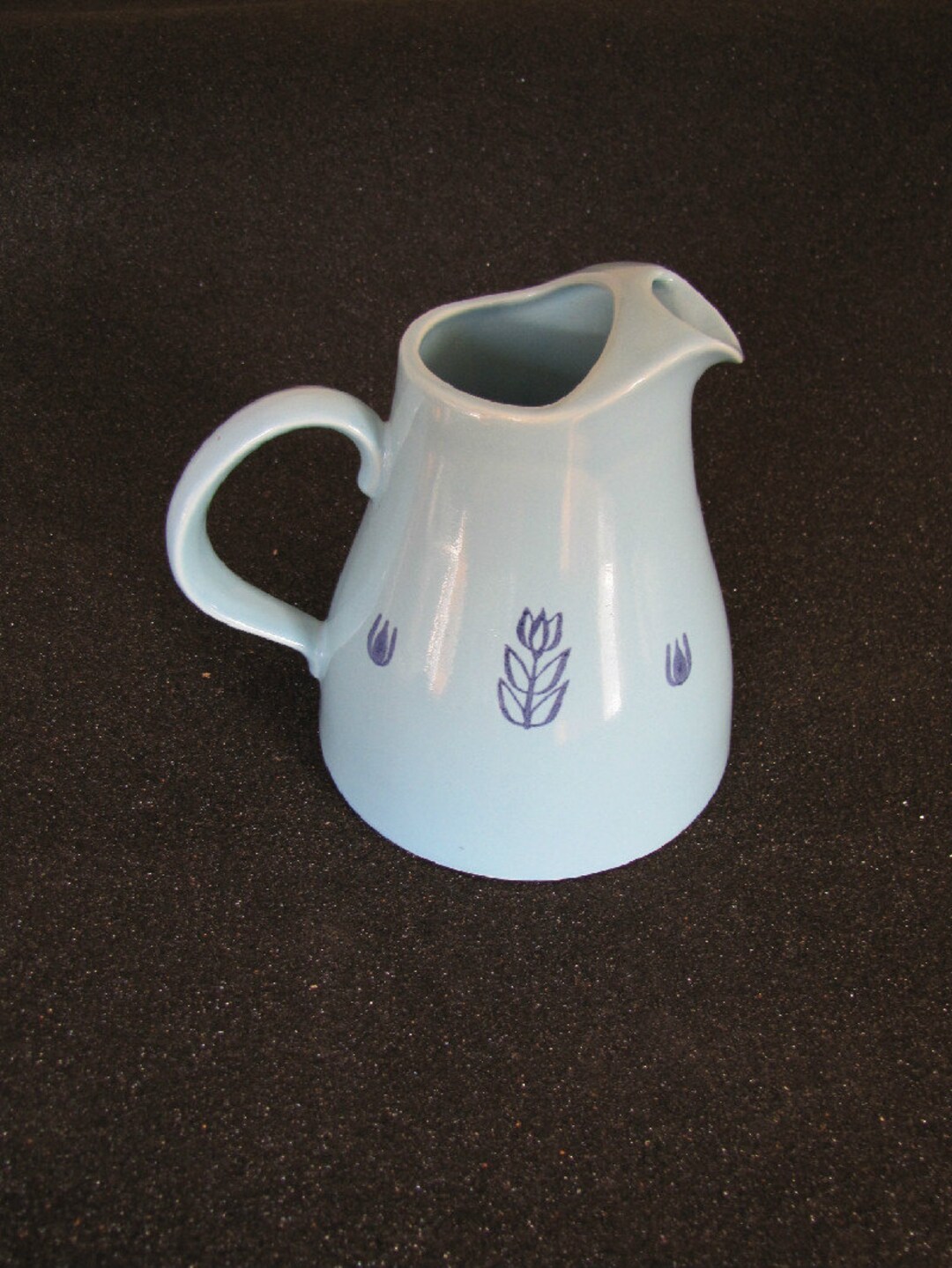 Vintage Cronin Pottery Blue Tulip Juice or Water Pitcher, Blue Mid ...