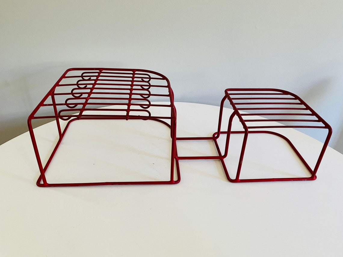 Vintage Red Dish Rack Retro Red Storage Shelf Dish Rack - Etsy