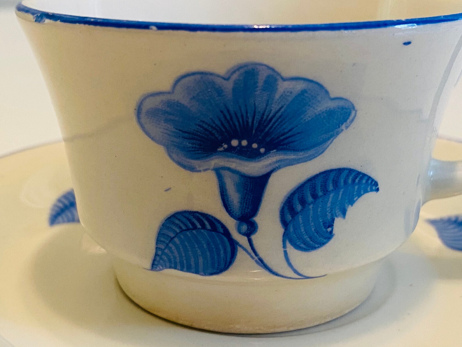 Vintage Arabia Finland Suomi Blue Flower Teacups and Saucers, Made in ...
