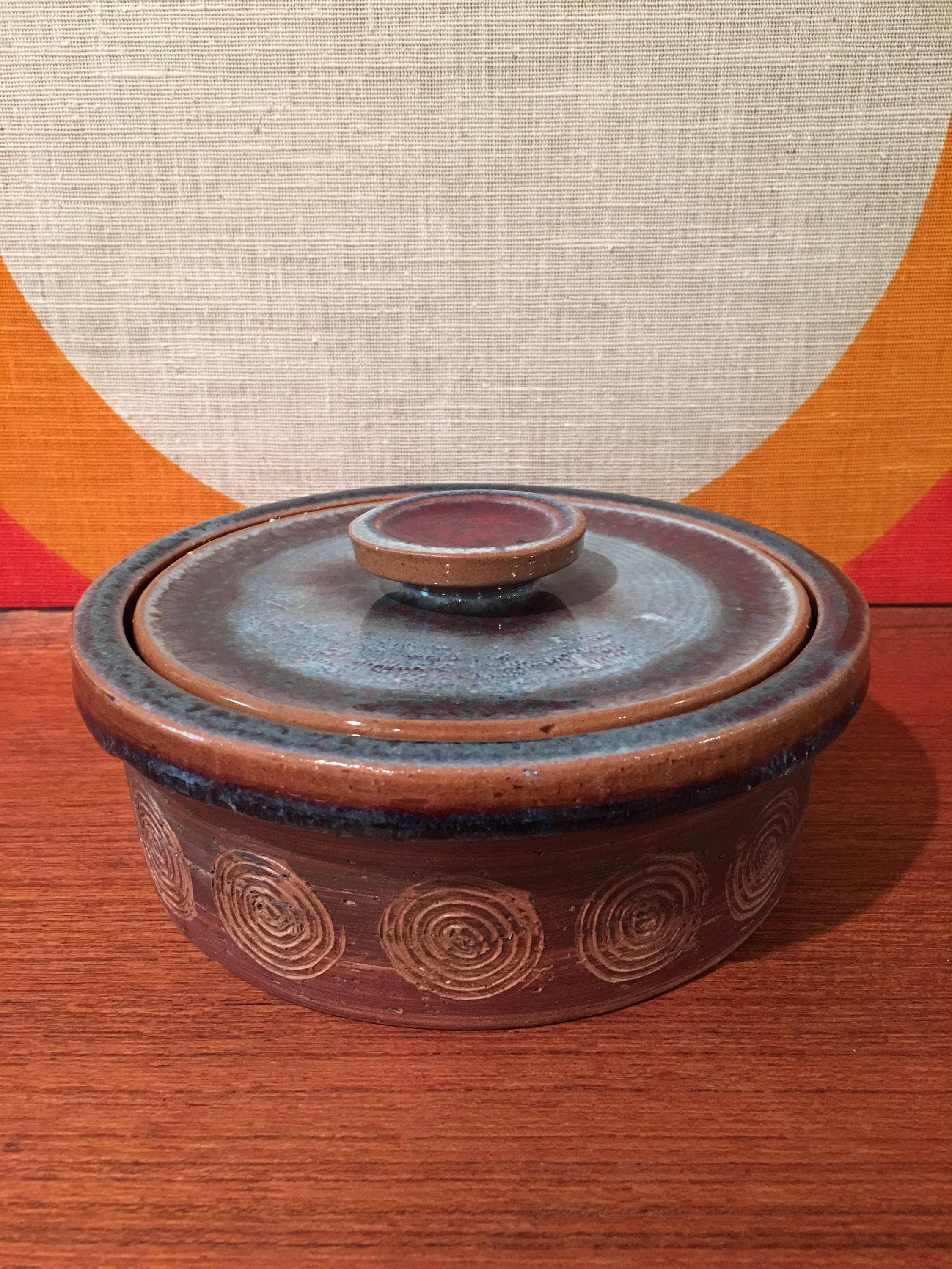 Vintage Danish Modern Studio Pottery Bowl with Lid Concentric | Etsy