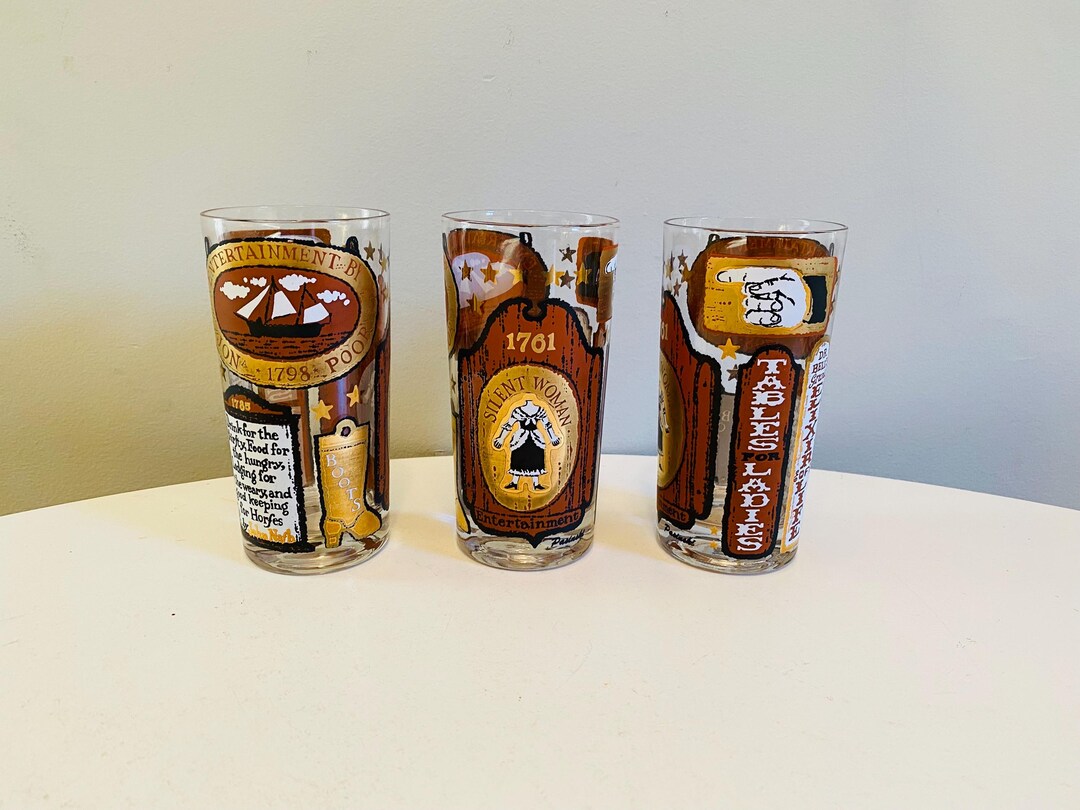Vintage Pasinski Highball Glasses, Set of 3, Headless Woman Saloon ...