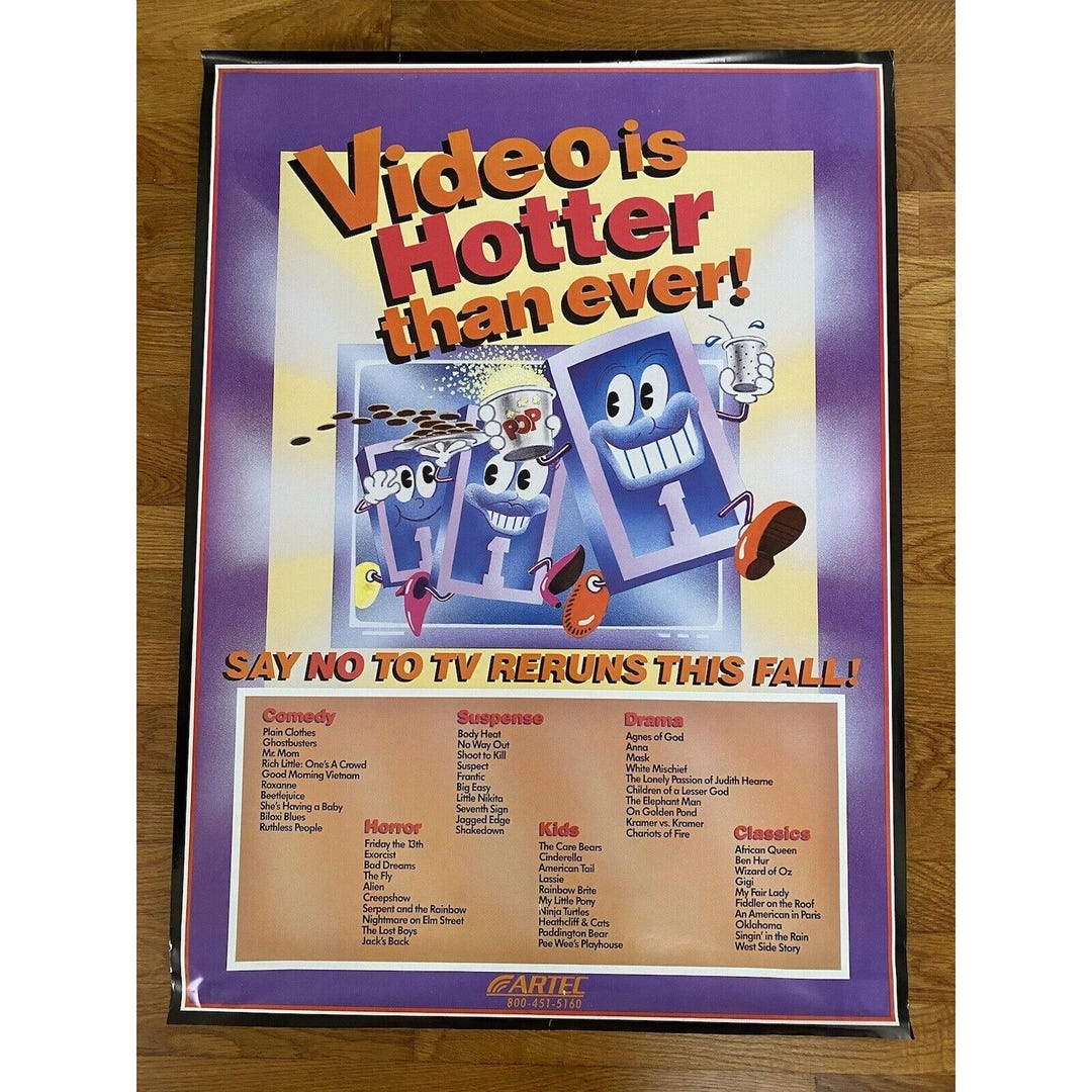 Vintage Video Store Promo Poster Video is Hotter Than Ever 24x33 Comedy ...