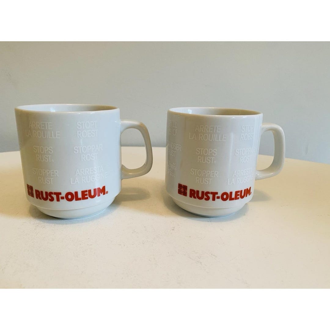 Vintage Rust-oleum Spray Paint Advertising Coffee Mug, Set of 2 Coffee ...