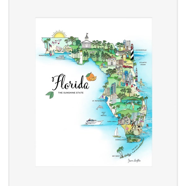 Florida Map Art - Etsy