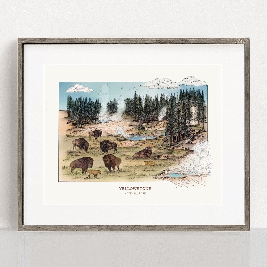 Yellowstone National Park Print - Etsy