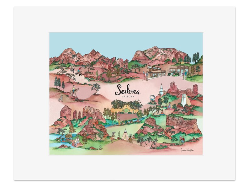 Sedona Art, Sedona Print, Map Art of Sedona - Etsy