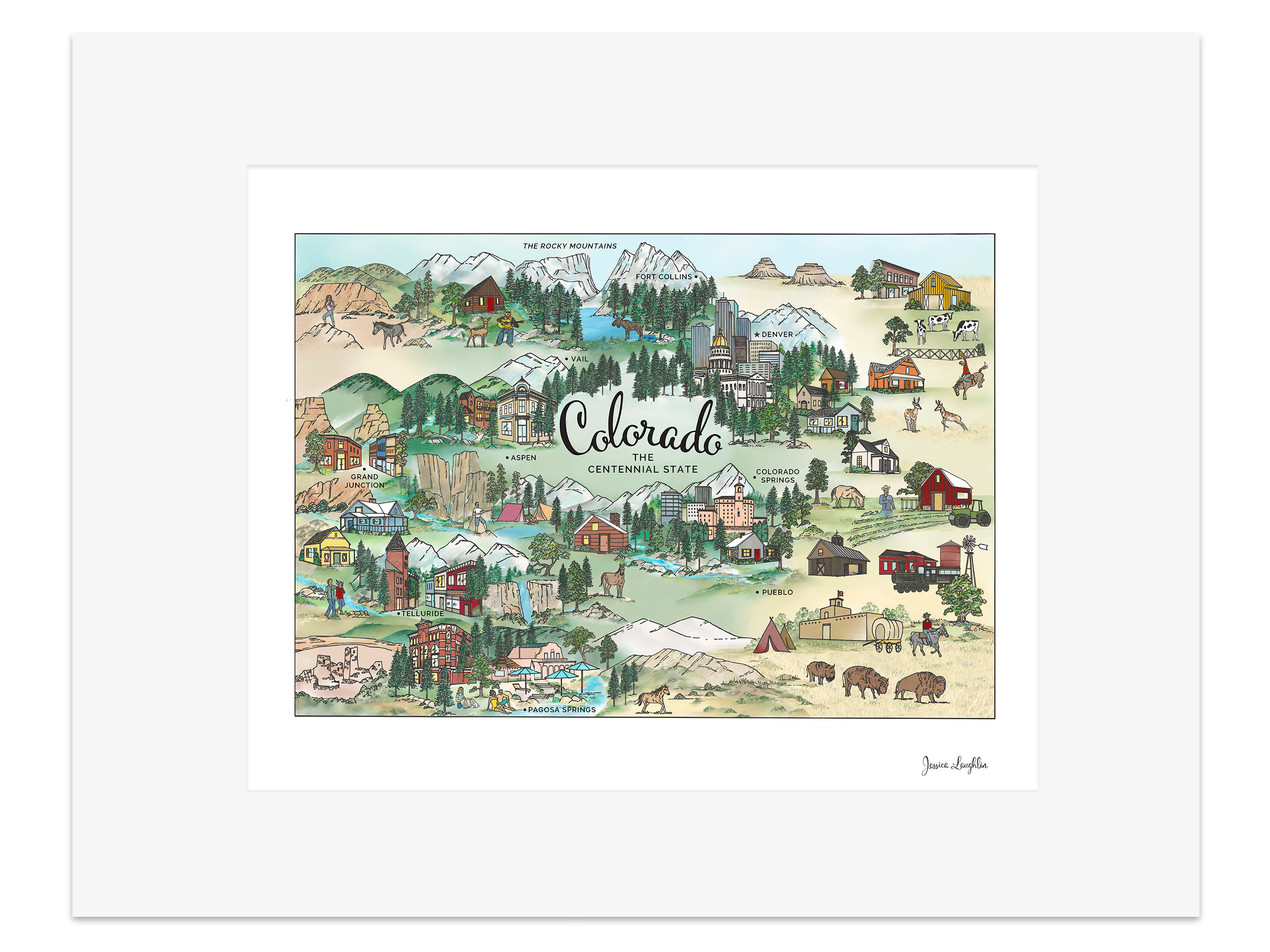 Colorado Map Art Print - Etsy