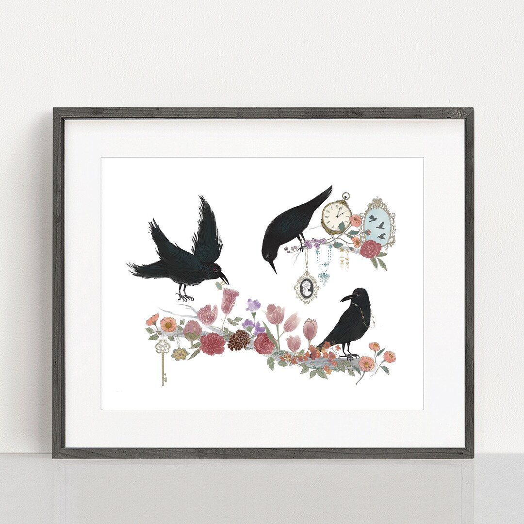 The Crows Print: Pen & Ink, Signed With Mat (11x14) - Etsy