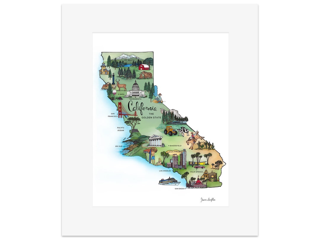 California Map Art Print - Etsy