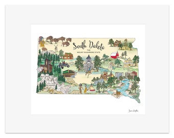 SOUTH DAKOTA State Wall Map Large Print Poster 32wx24h - Etsy