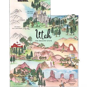 Utah Art, Utah Print, Map Art of Utah - Etsy