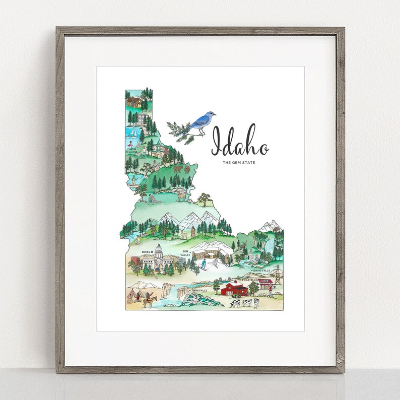 Idaho Map Art Print - Etsy