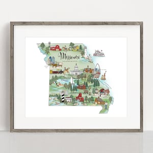 Missouri Art, Missouri Print, Map Art of Missouri - Etsy