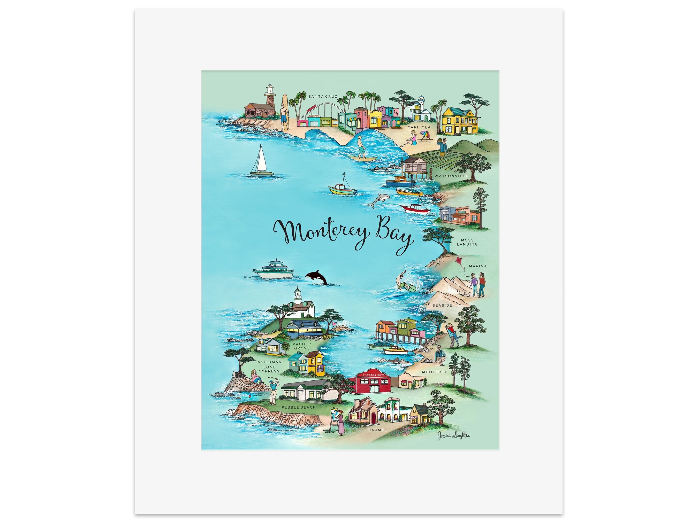 Monterey Bay Map Art Print - Etsy