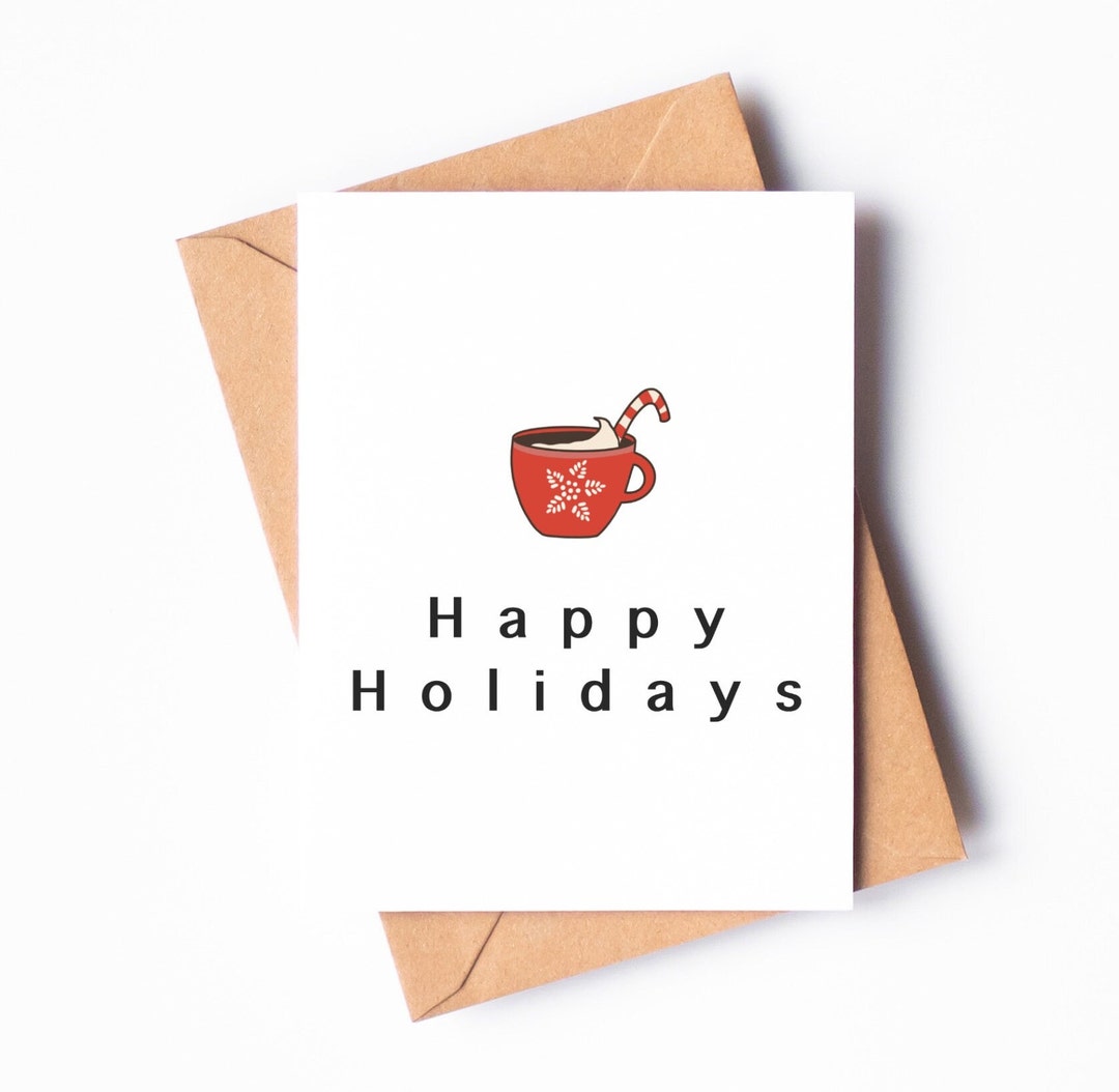 MODERN HAPPY HOLIDAYS Card, Cute Holiday Card, Cute Christmas Cards ...