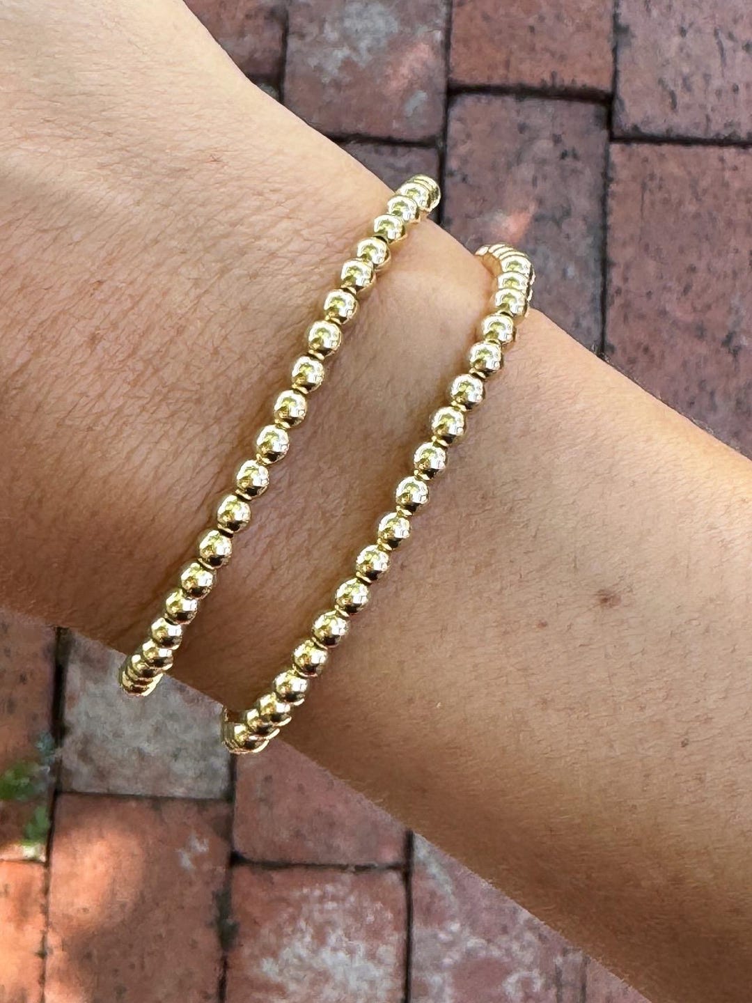 4mm Gold Ball Bracelets - Etsy