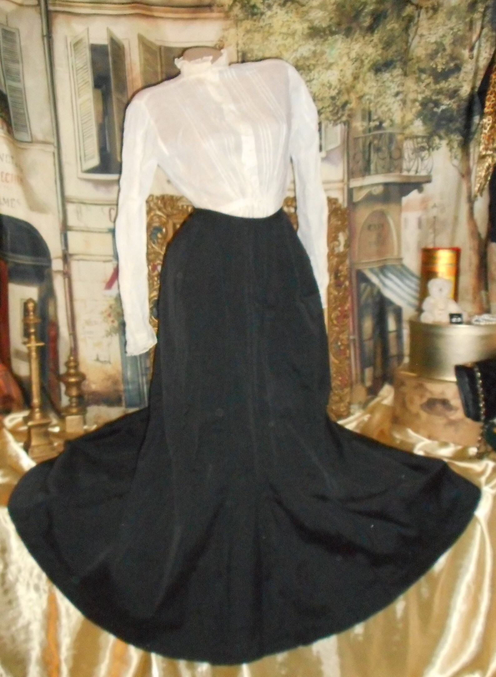 American Civil War Era Black Silk Skirt 1860's Small 41" Long USA - Etsy