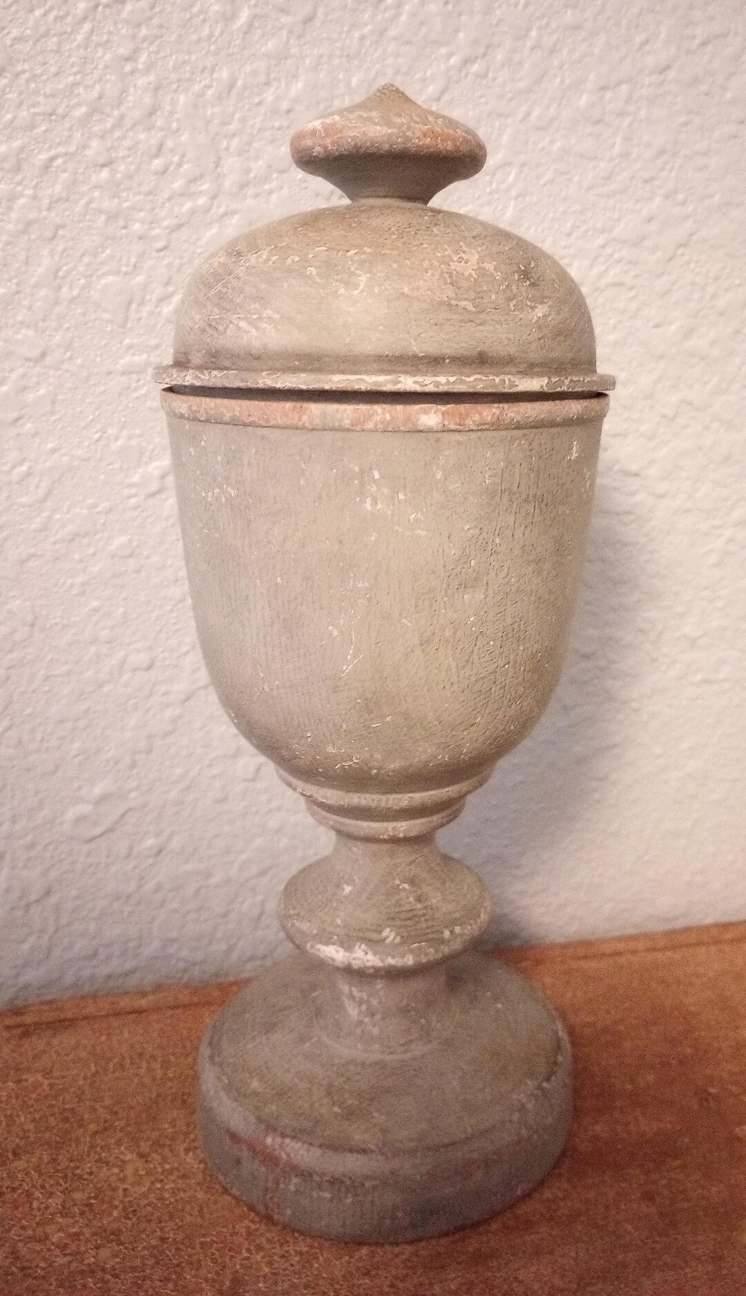 19th Century Treen Lidded Jar in Original Grey Paint. - Etsy